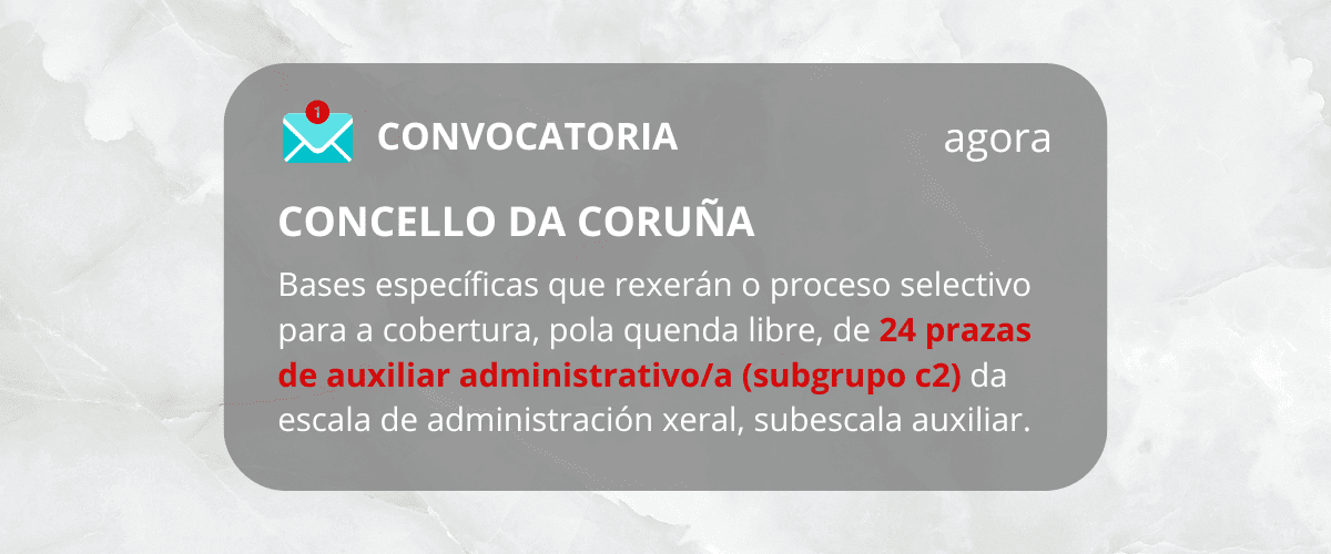 Concello da Coruña - 24 prazas Aux. Administrativo - Nós Oposicións